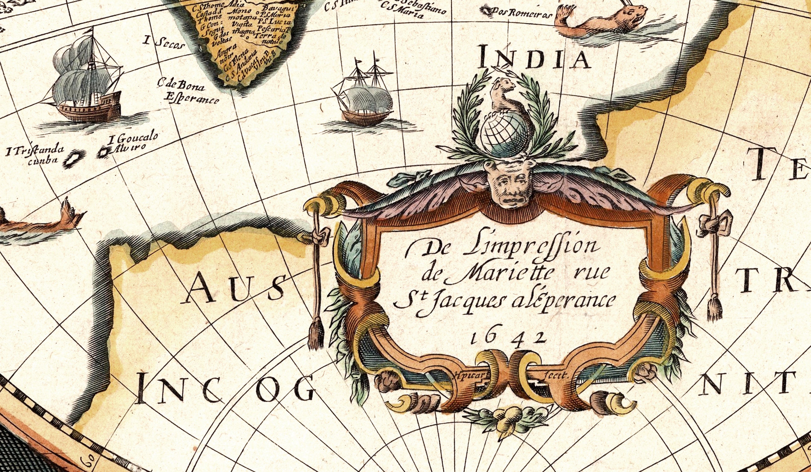 Hemisphere World Map, 1642 World Map Reproduction - Etsy