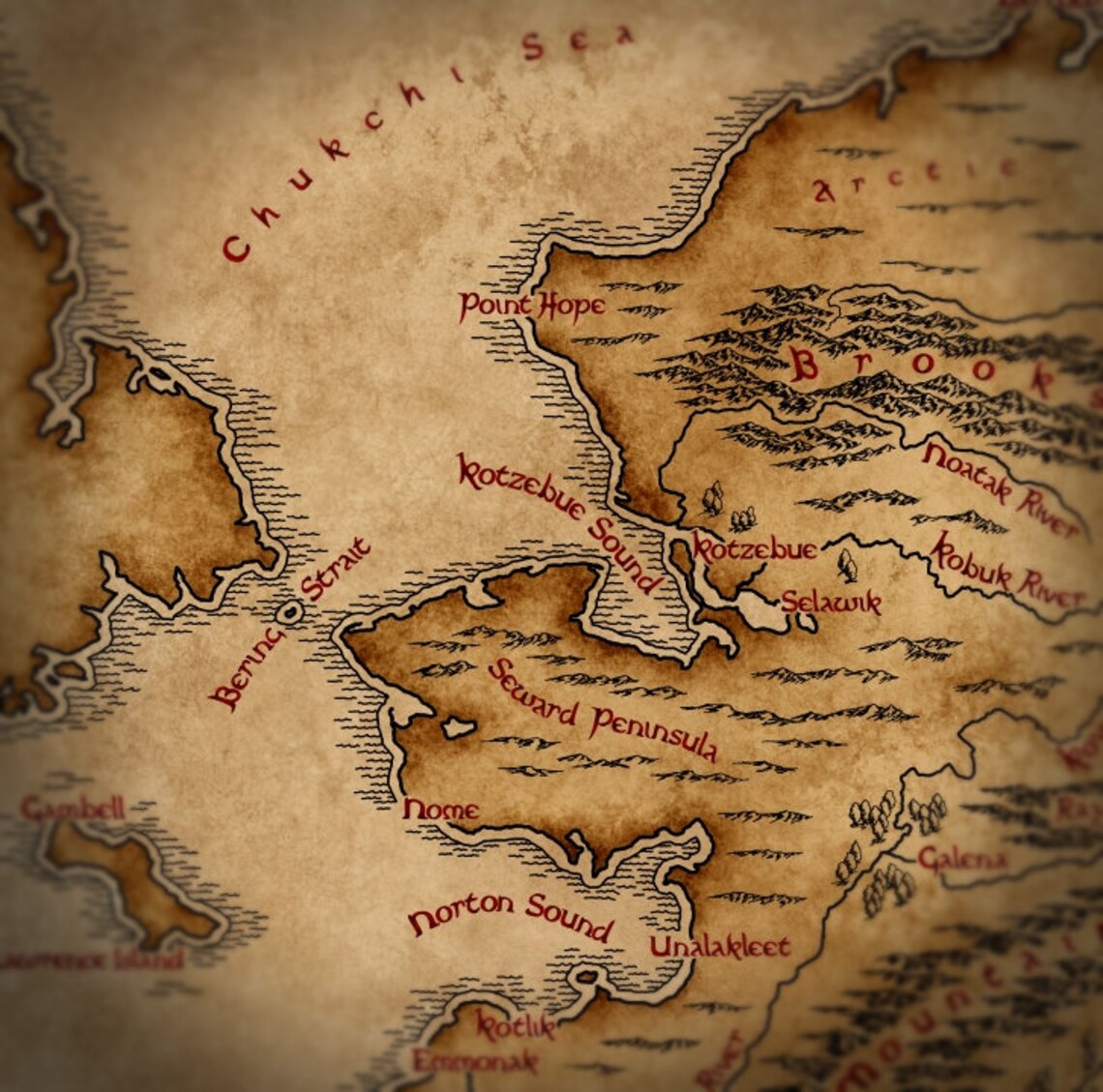 Fantasy Map of Alaska: Old World Style Art Print - Etsy