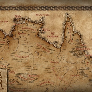 Fantasy Map of Australia, Vintage Australia Map, Old Map Australia Gift ...