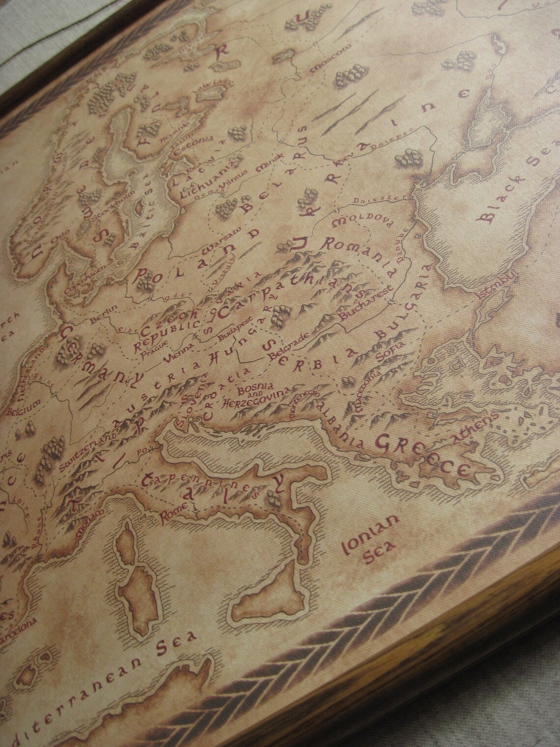 Fantasy Styled Map of Europe Pull Down Canvas Europe Map 83 - Etsy