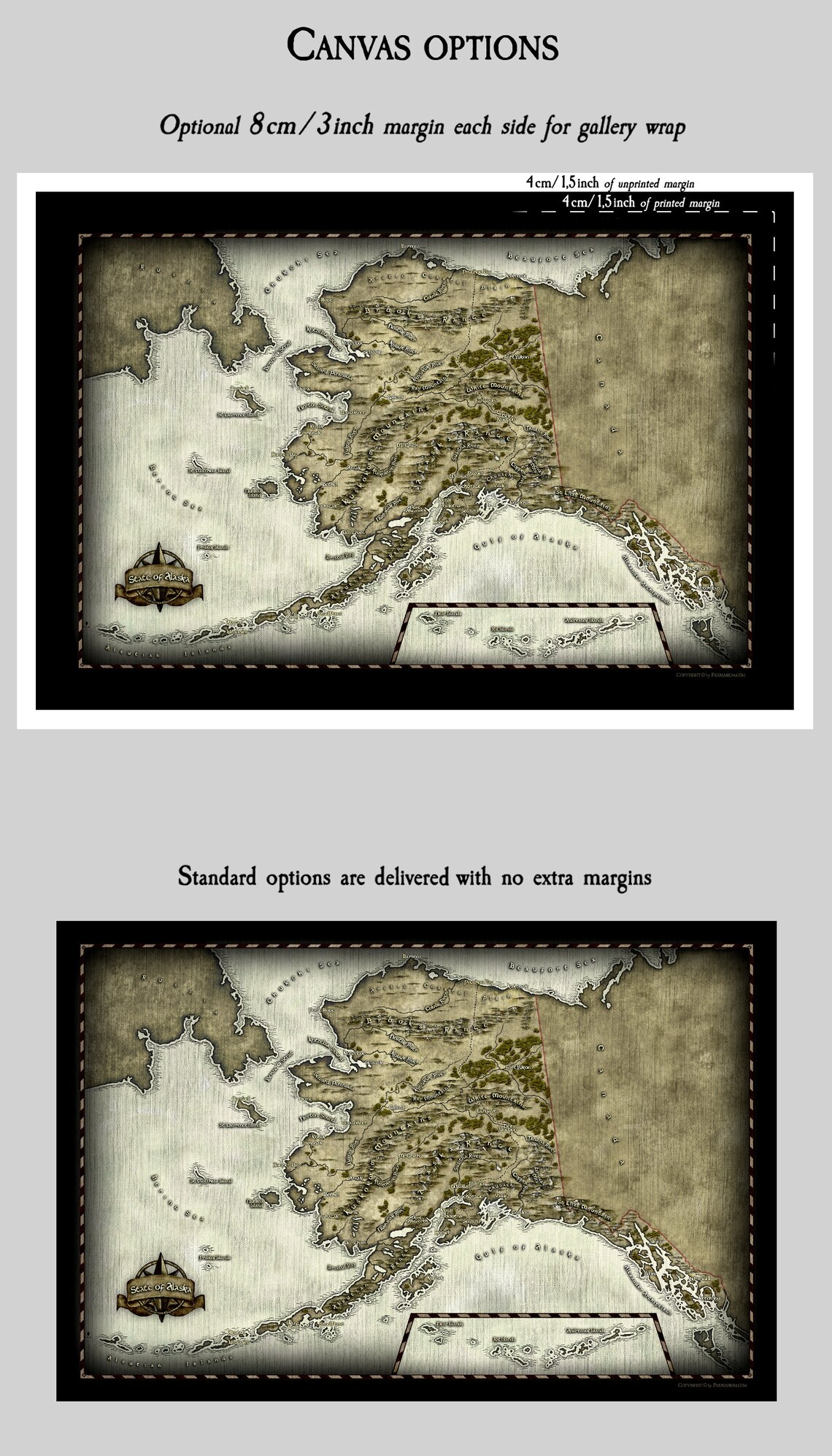 Fantasy Map of Alaska – Customizable With Your Personal Inscription - Etsy