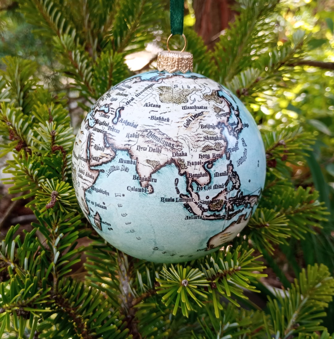 Handmade Globe Christmas Bauble, 10cm / 4in - Etsy