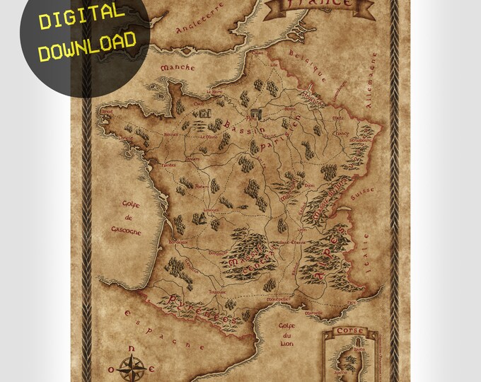Fantasy Styled Map of Europe, Pull Down Canvas Europe Map, 80 X 60 Cm ...