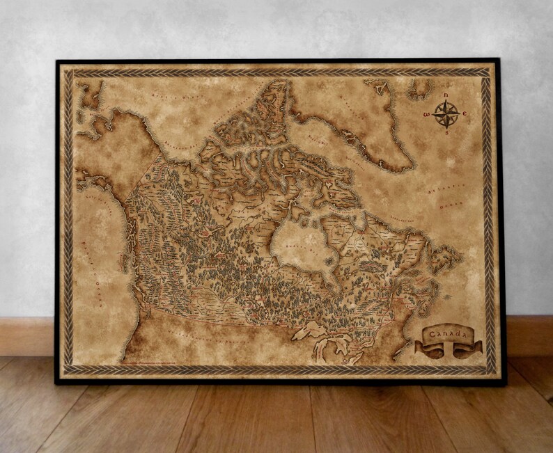 Canada Map Poster, Fantasy Map of Canada, Illustrated Map of Canada ...