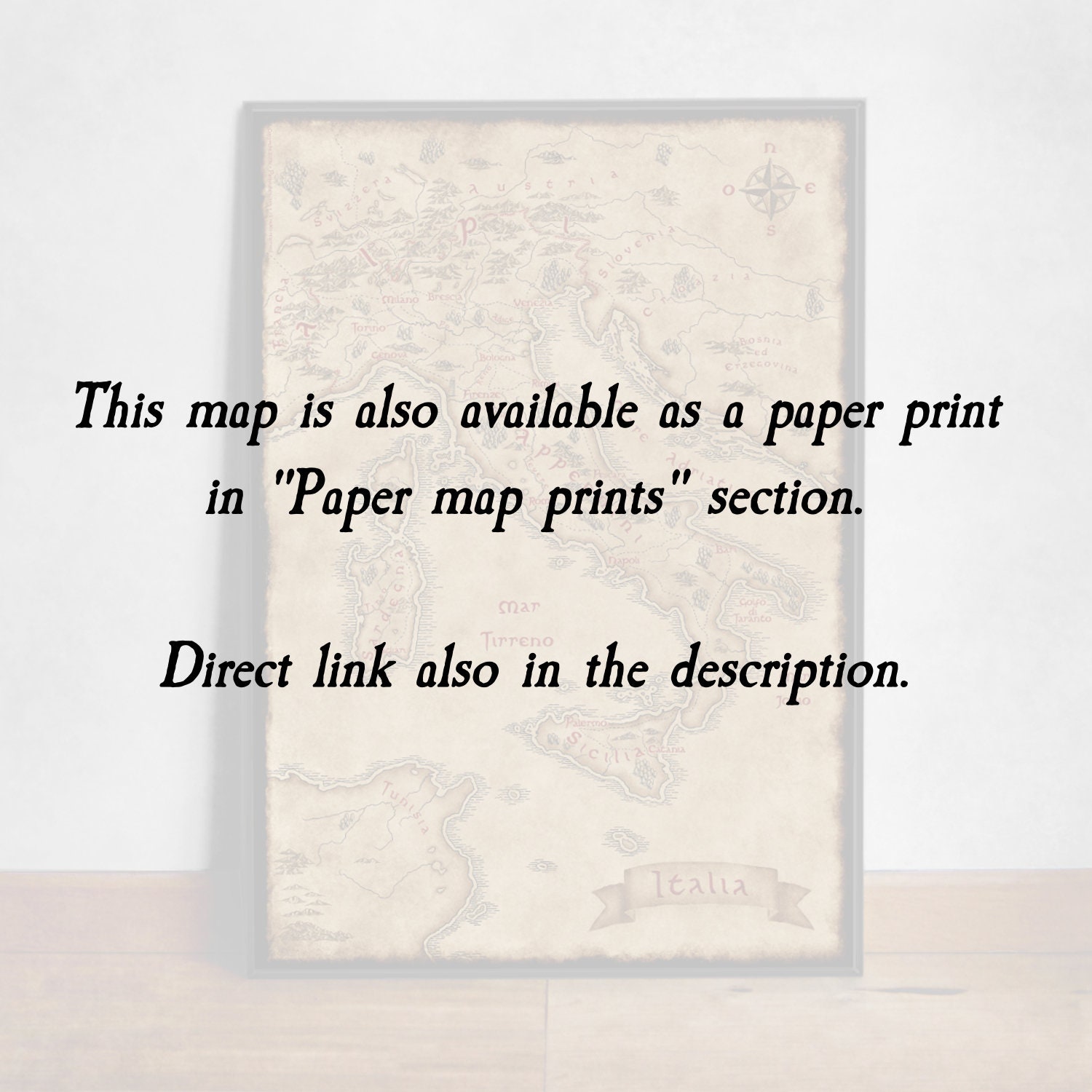 Canvas Map of Italy Fantasy Map Italy on Canvas - Etsy