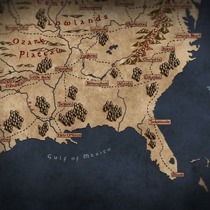 Fantasy Map of United States, USA Map - Etsy