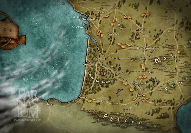 Map of France Fantasy France Map French Map - Etsy