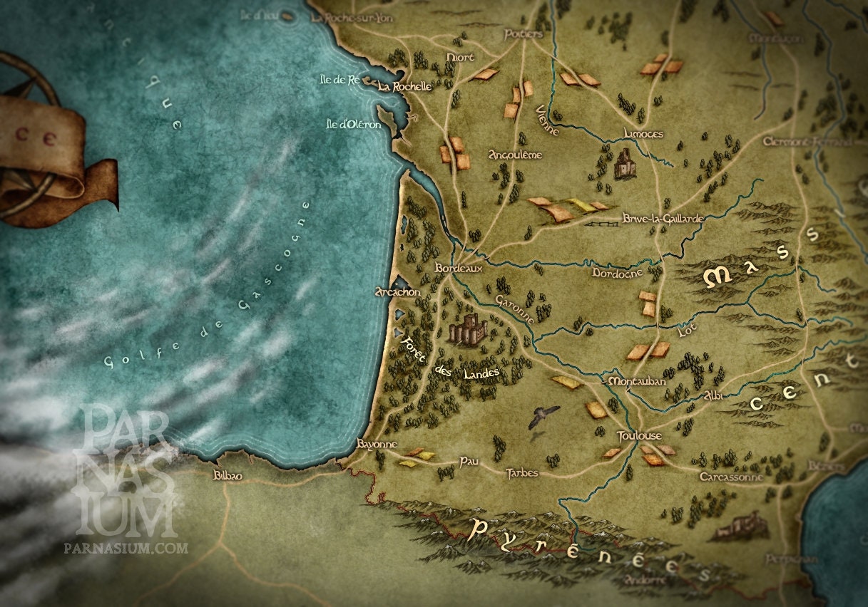 Map of France Fantasy France Map French Map - Etsy