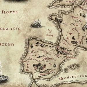 Canvas Map of Europe, Fantasy Europe Map on Canvas - Etsy