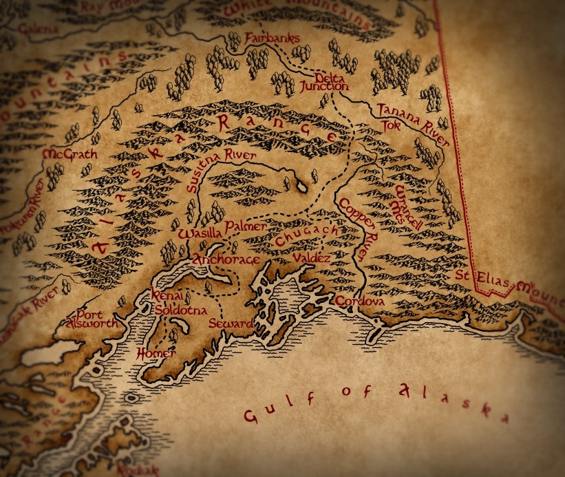 Fantasy Map of Alaska: Old World Style Art Print - Etsy