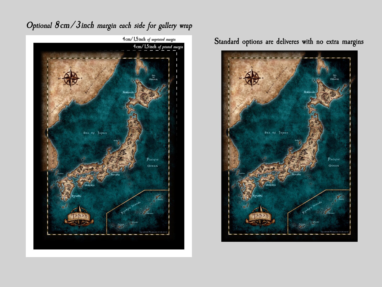 Canvas Map of Japan, Fantasy Japan Map on Canvas - Etsy