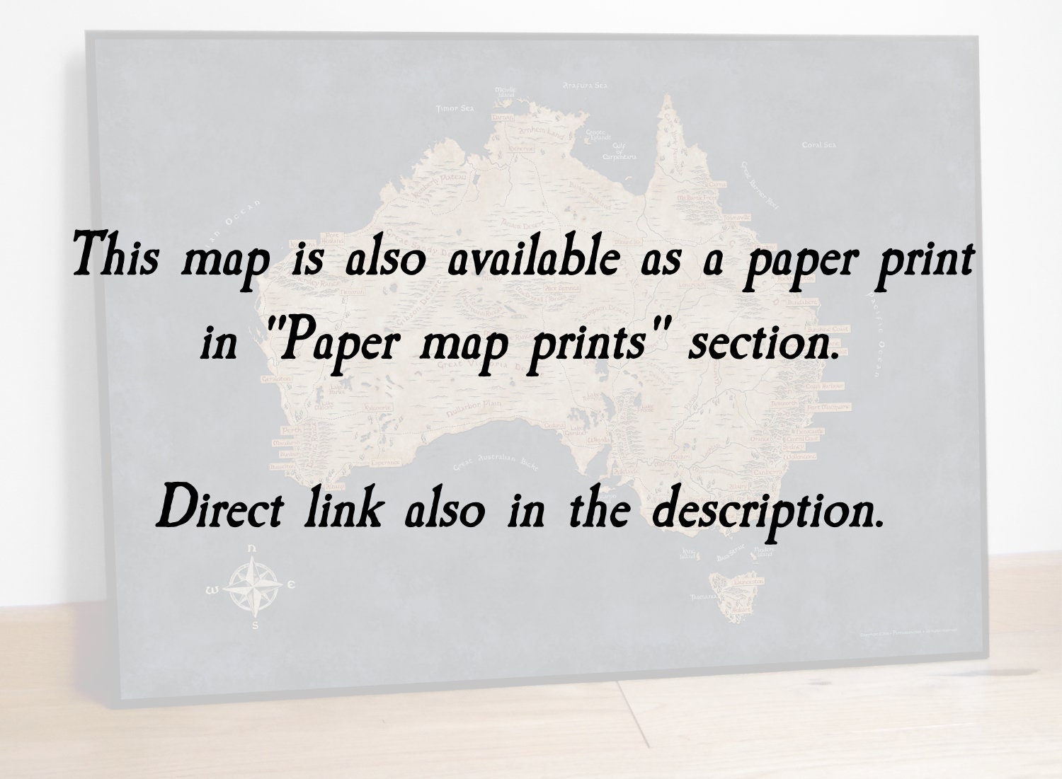 Canvas Map of Australia Fantasy Australia Map on Canvas - Etsy