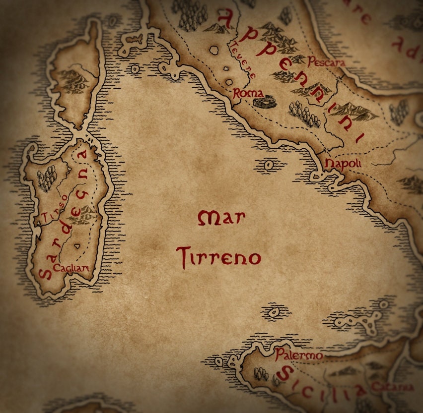 Map of Italy, Fantasy Map Italy, Italian Map - Etsy