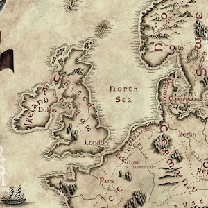 Canvas Map of Europe, Fantasy Europe Map on Canvas - Etsy