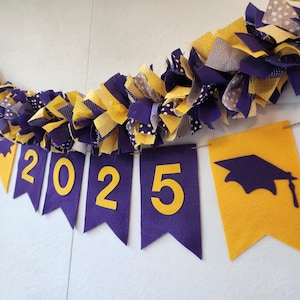 2025 Graduation Garland Banner, 2025 Purple Gold Graduation Party ...