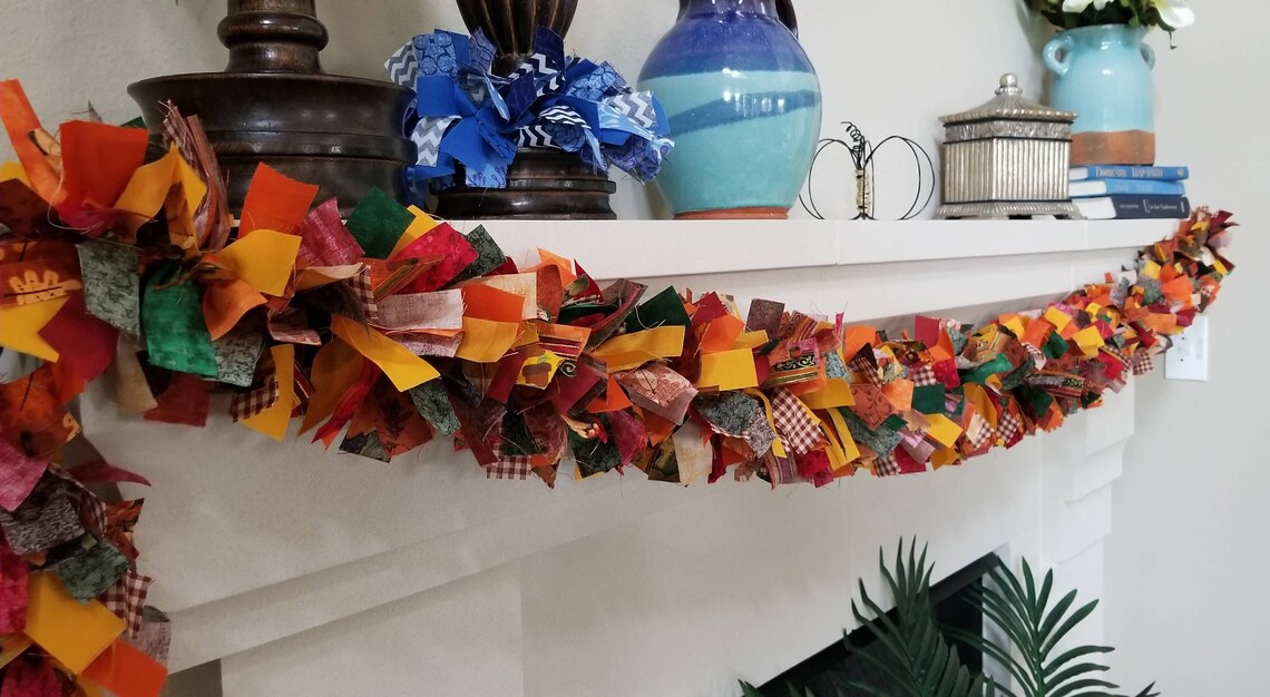 Rustic Fall Garland Fall Rag Garland Thanksgiving Garland - Etsy