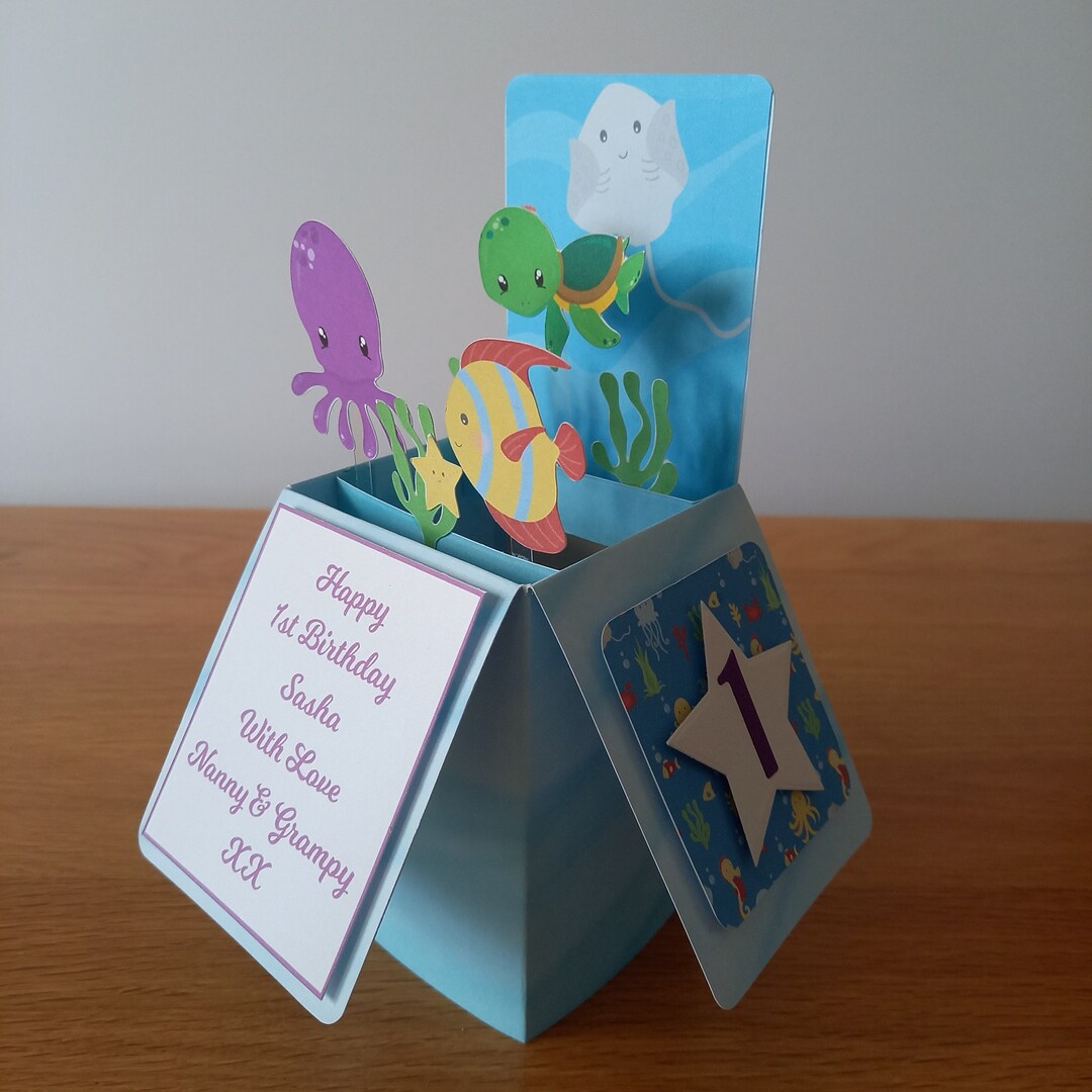 Handmade Personalised Under the Sea Pop up Box Card - Etsy