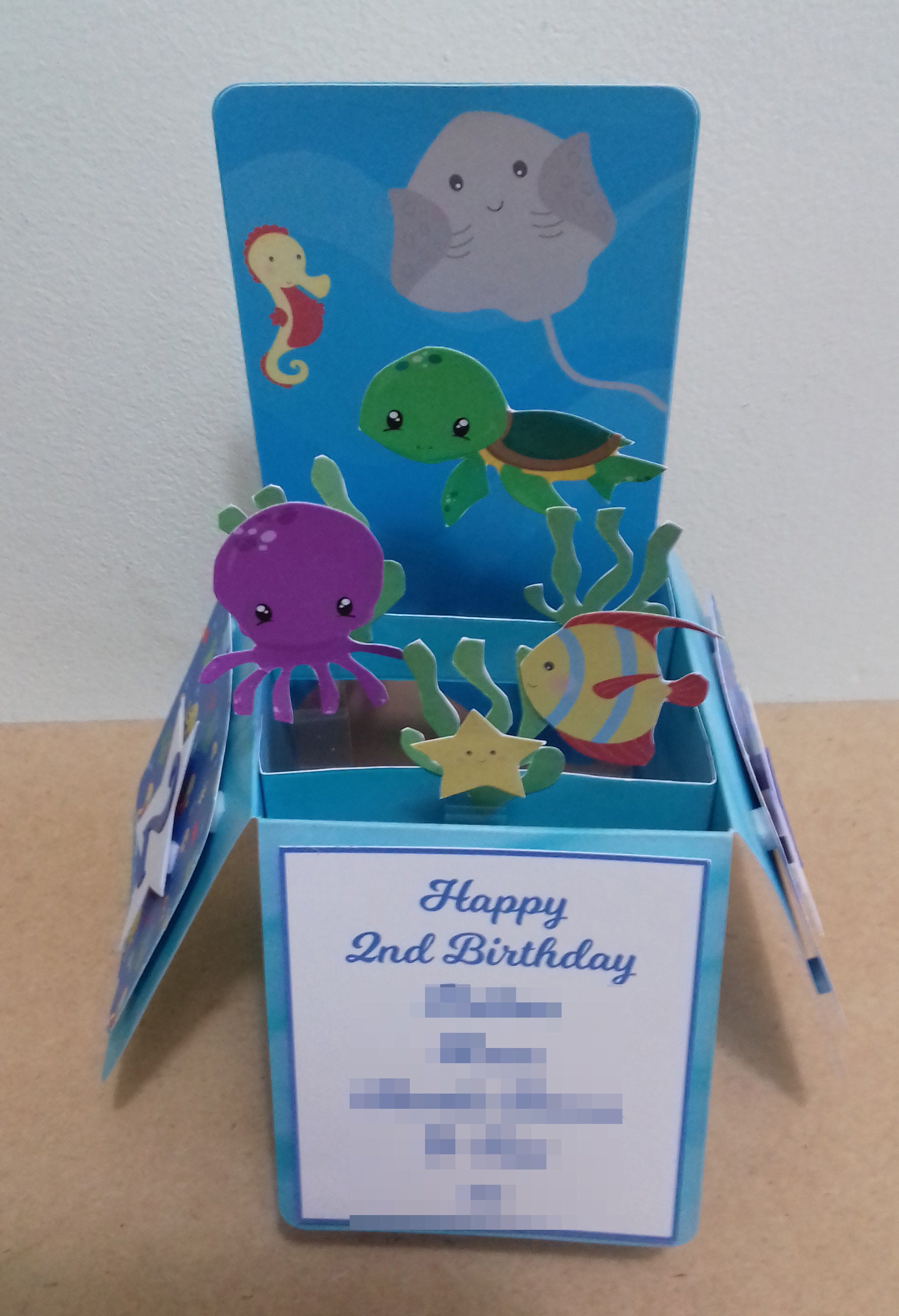 Handmade Personalised Under the Sea Pop up Box Card | Etsy