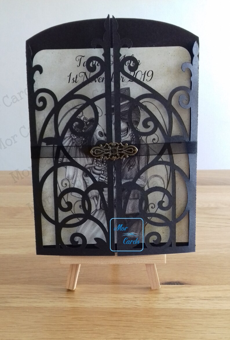Gothic Wedding Engagement or Anniversary Gatefold Card | Etsy
