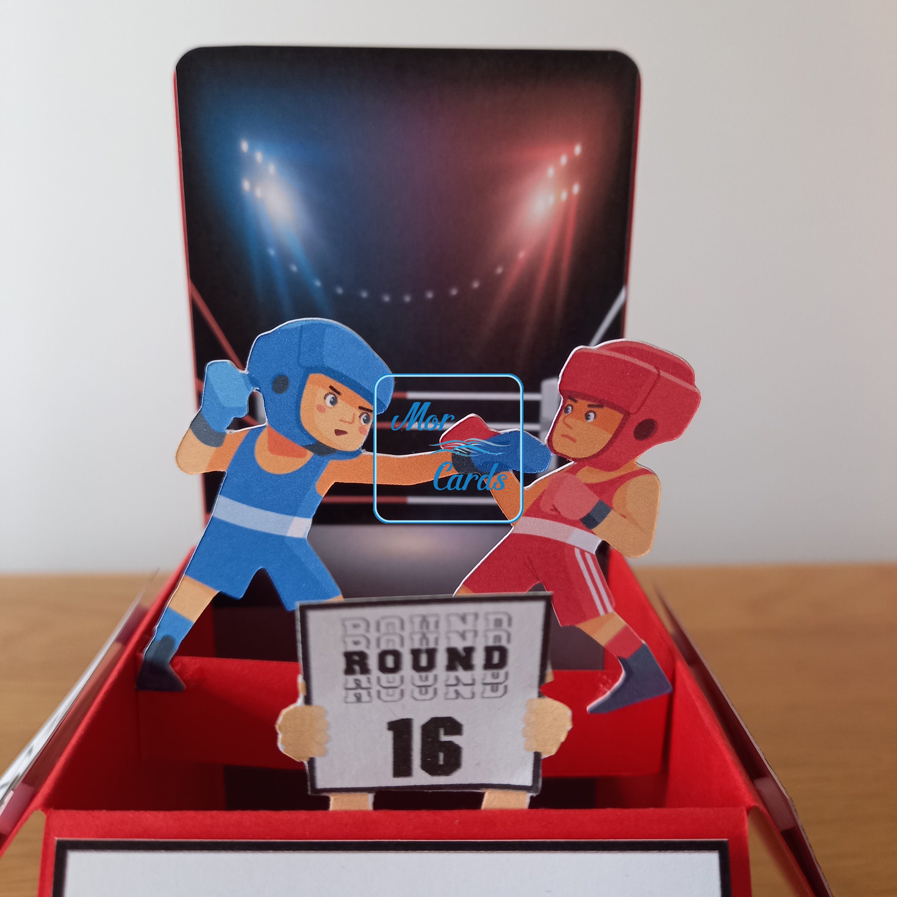 Personalised 3d boxing pop up box card boxers boxing ring | Etsy