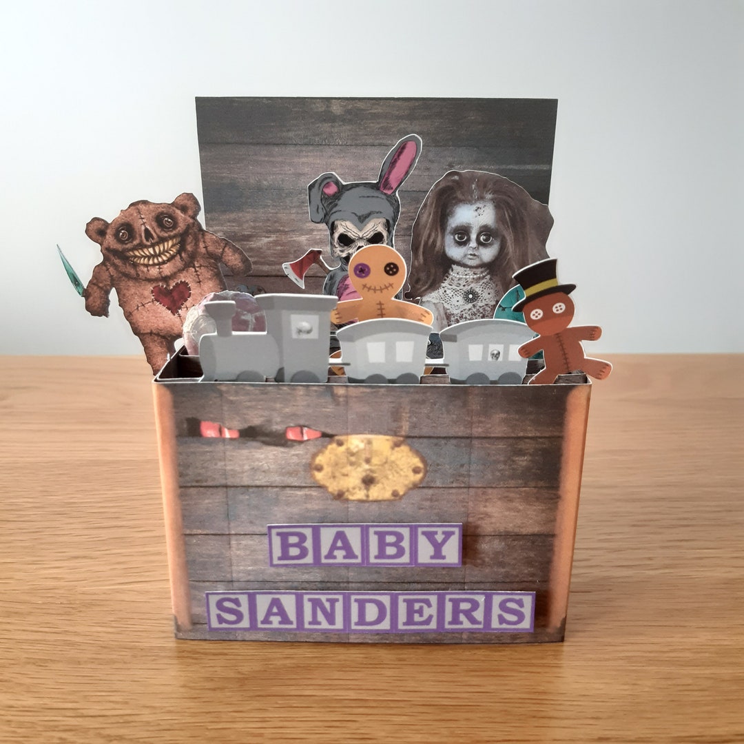 Personalised 3D Horror Dark Toy Box Card 1st Birthday, Pop up Box ...
