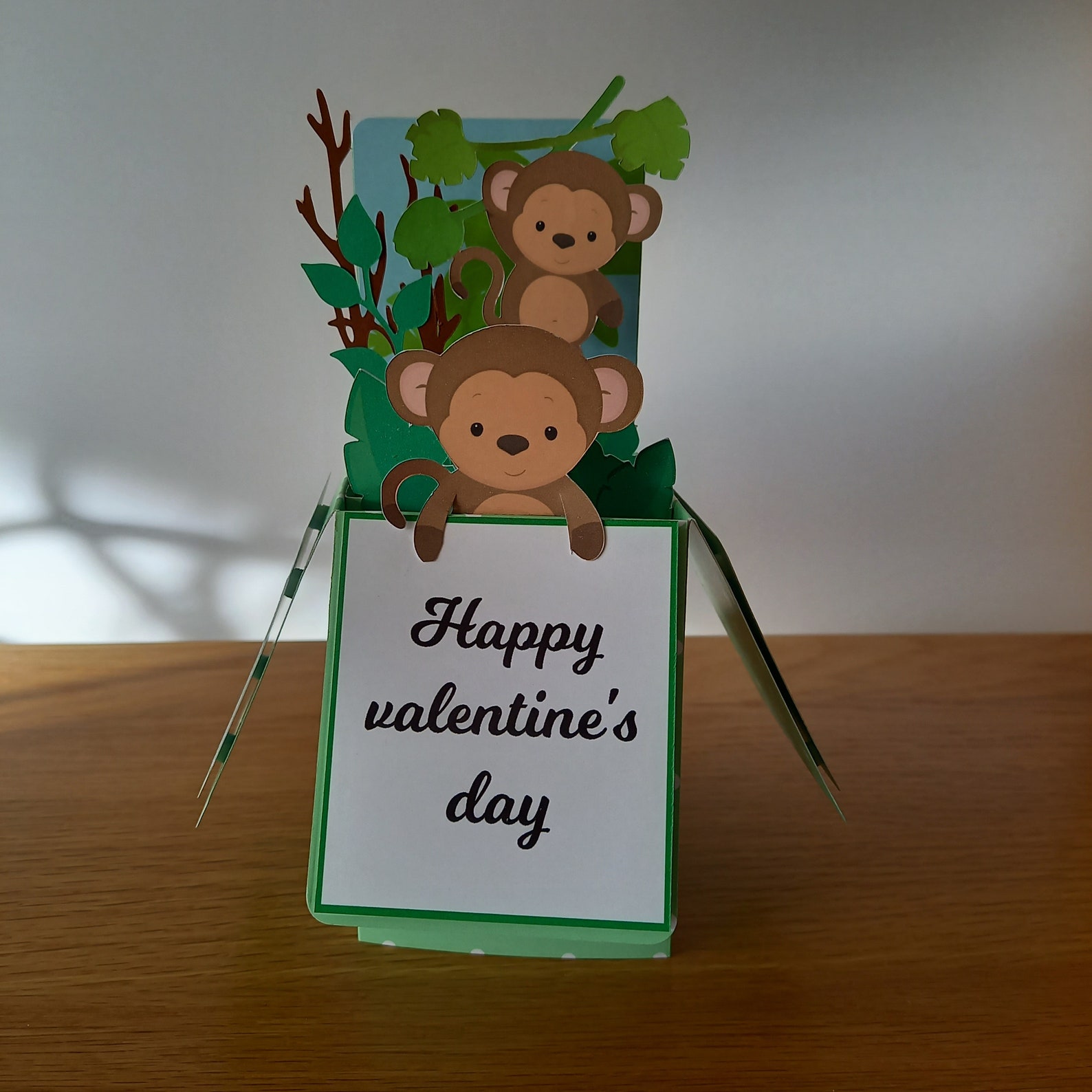 Jungle Monkey Pop up Box Card Birthday Party Invite New - Etsy