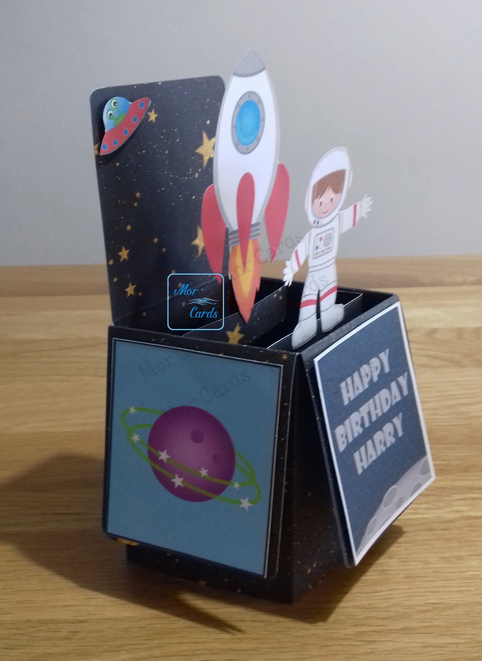 Personalised Space Themed Pop up Box Card Rocket Astronaut - Etsy