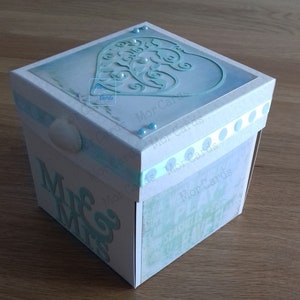 Personalised Beach Wedding Exploding Box Cake Card Paper Anniversary, Handfasting, Wedding ...