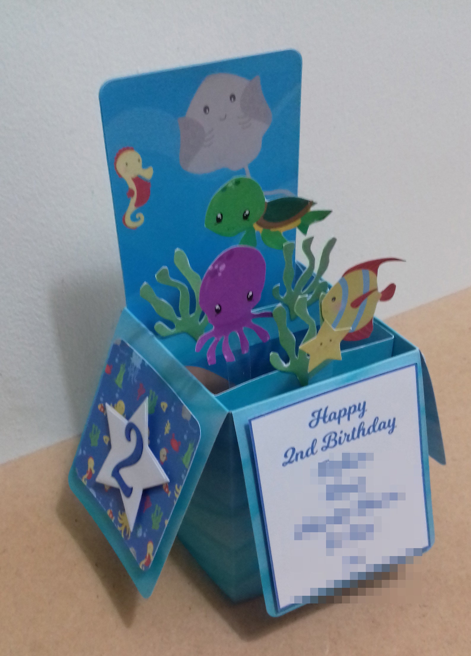 Handmade Personalised Under the Sea Pop up Box Card | Etsy