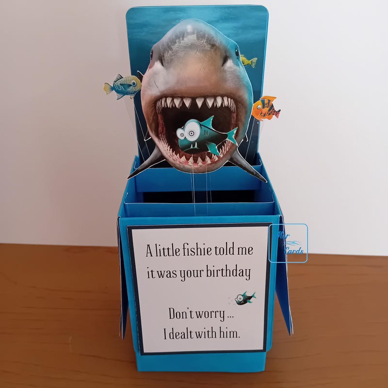 Shark Pop up Card - Etsy