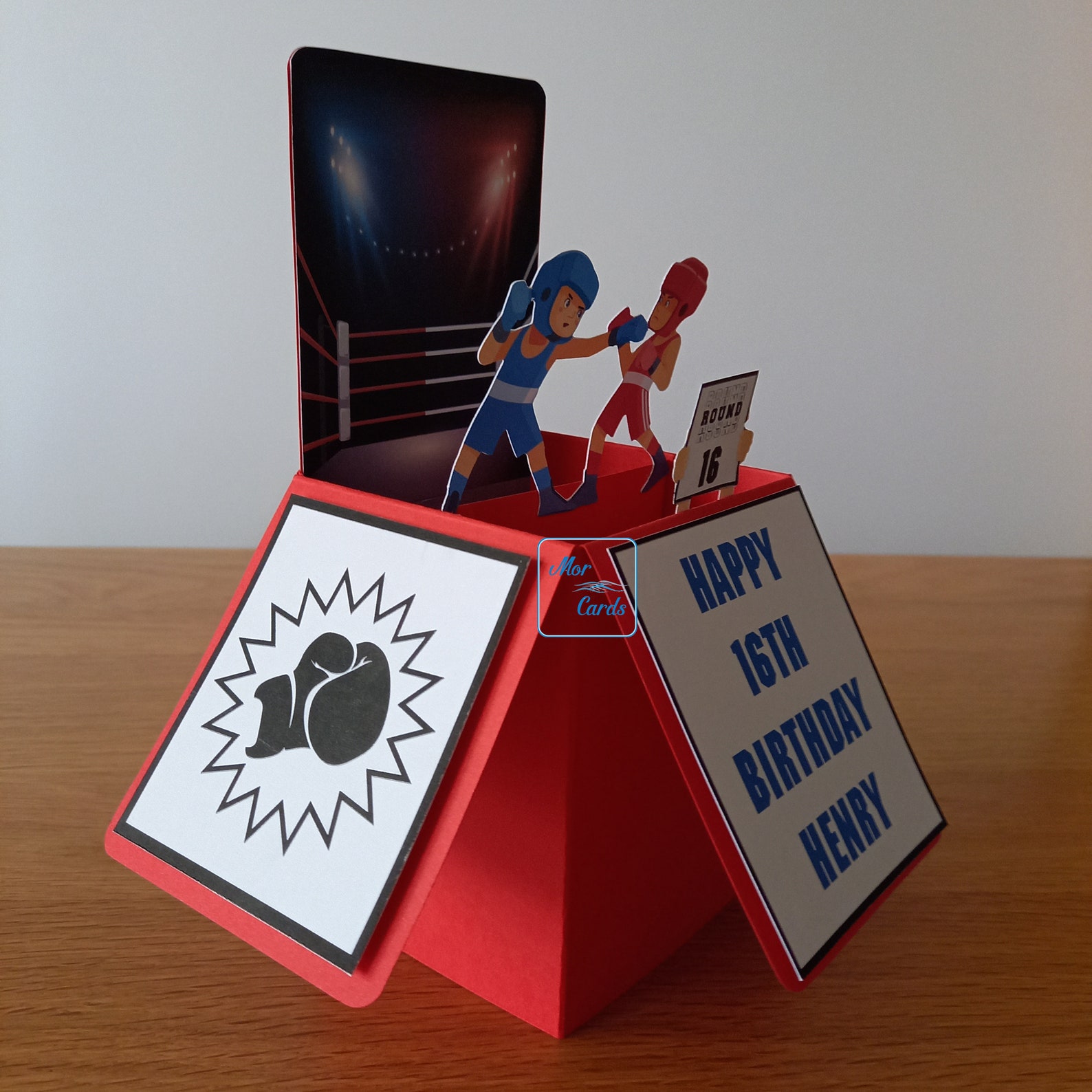 Personalised 3d Boxing Pop up Box Card Boxers Boxing Ring - Etsy UK