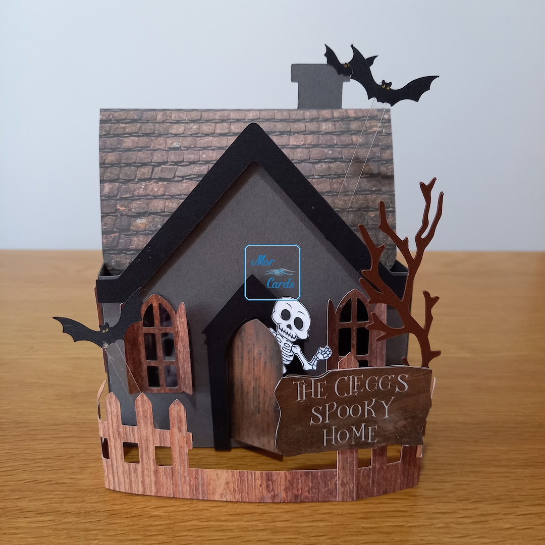 Personalised Haunted House Pop up Box Card: Gothic Halloween Decor - Etsy