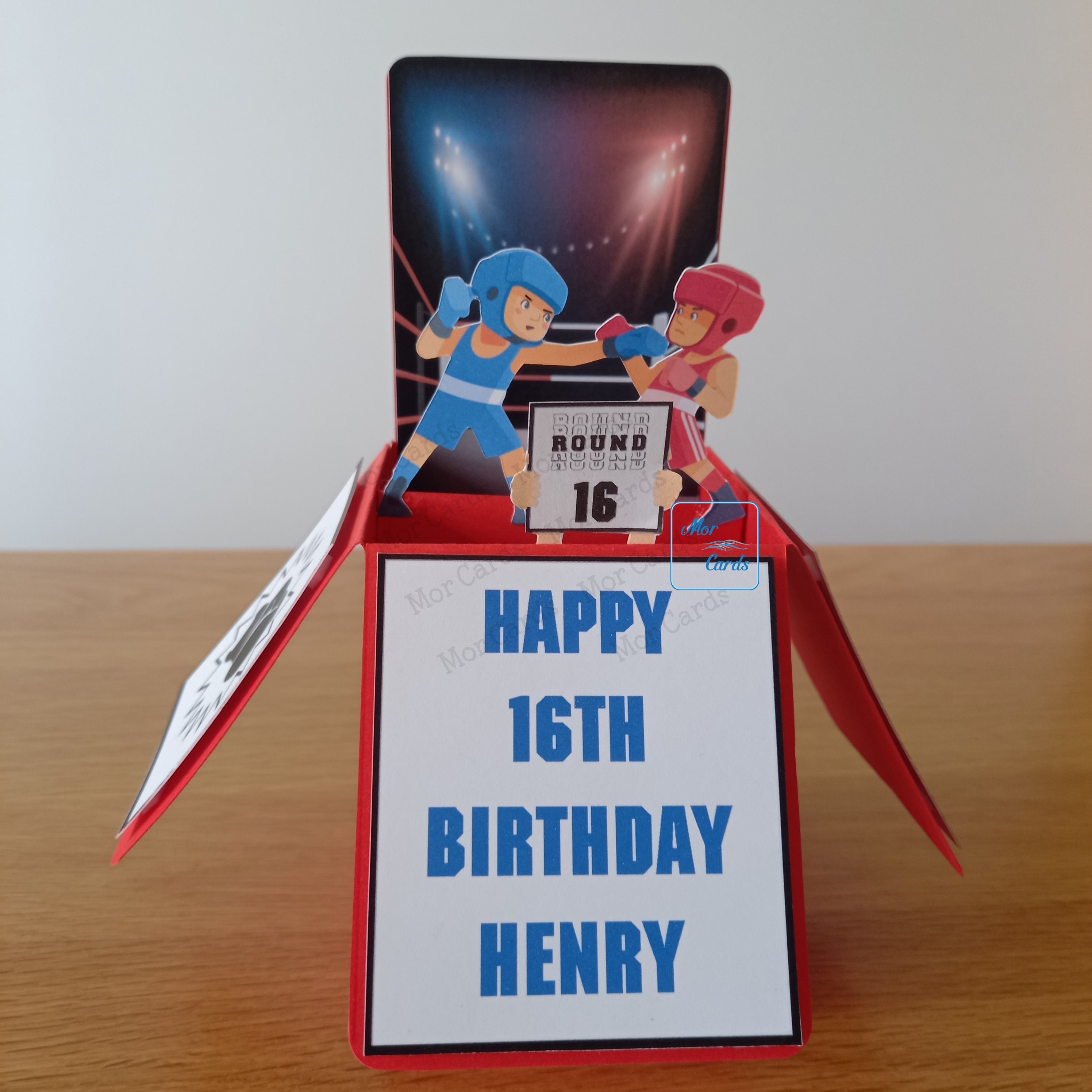 Personalised 3d boxing pop up box card boxers boxing ring | Etsy