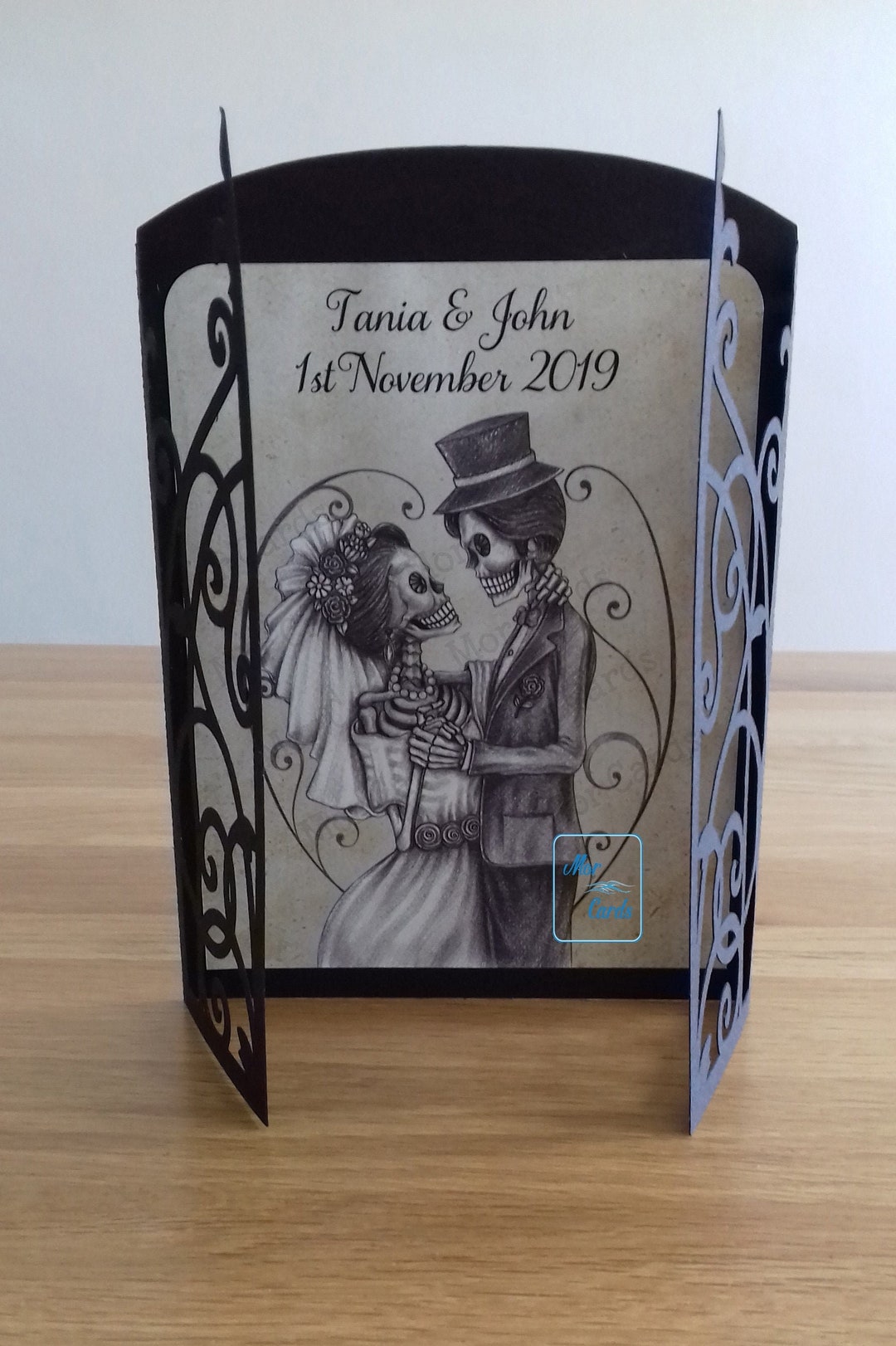 Gothic Wedding, Engagement or Anniversary Gatefold Card - Skeleton ...