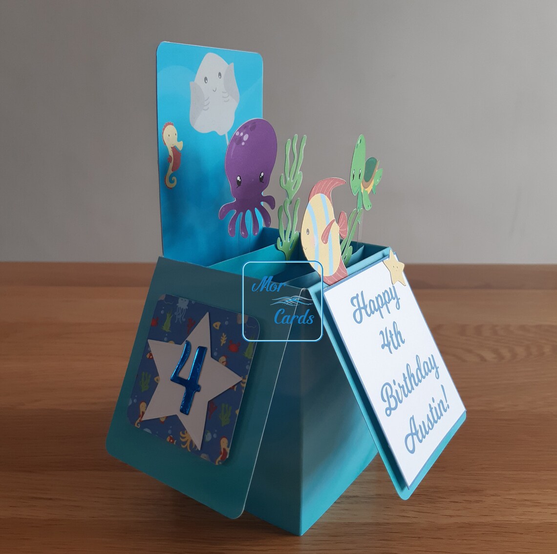 Handmade Personalised Under the Sea Pop up Box Card | Etsy