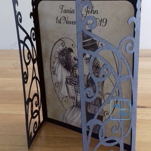 Gothic Wedding, Engagement or Anniversary Gatefold Card - Skeleton ...