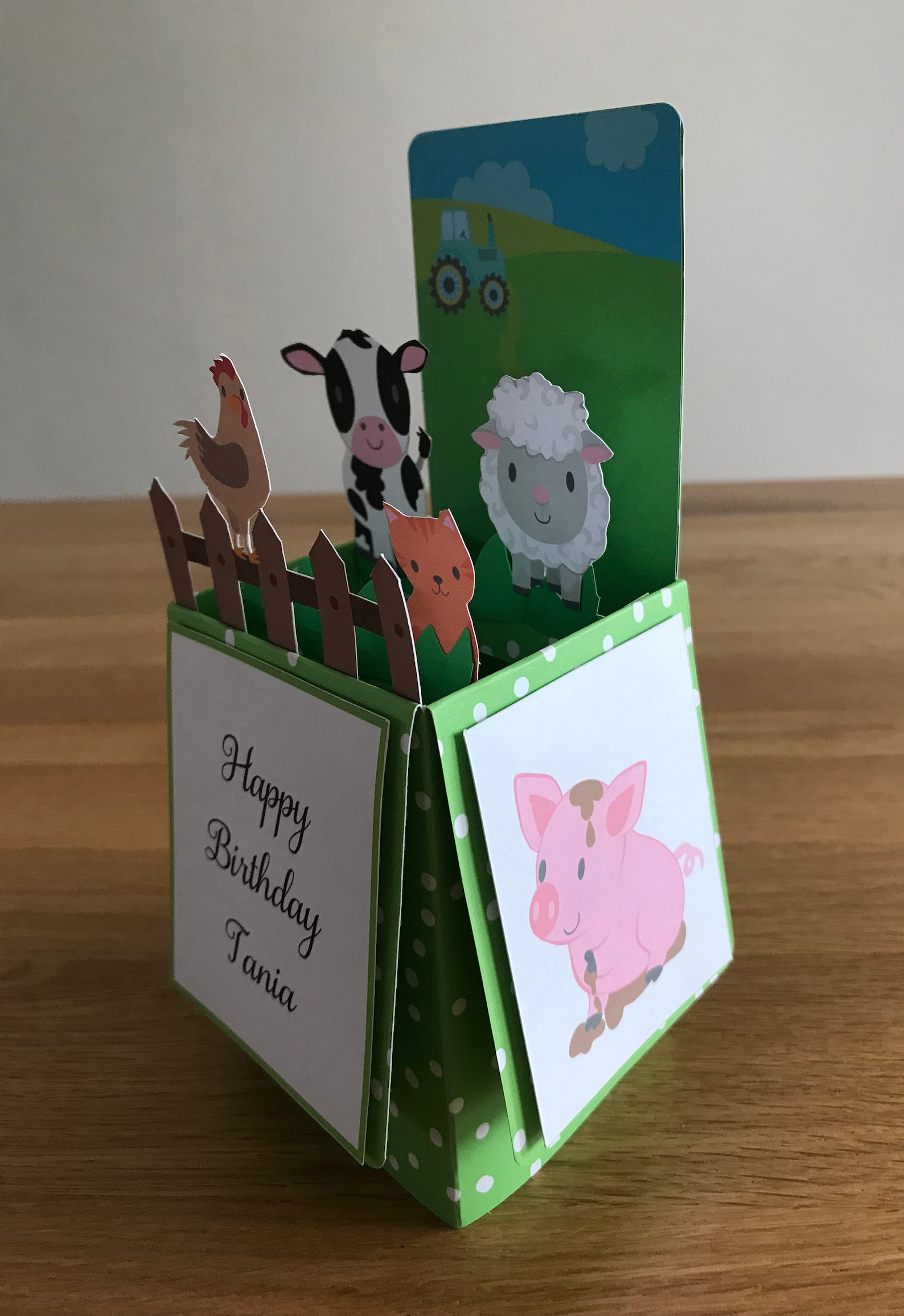 Personalised Farm Animal Pop up Box Card Handmade 3d - Etsy