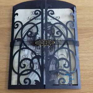 Gothic Wedding, Engagement or Anniversary Gatefold Card - Skeleton ...