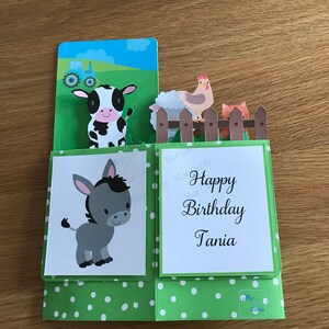 Personalised Farm Animal Pop up Box Card - Handmade 3d Birthday Card ...