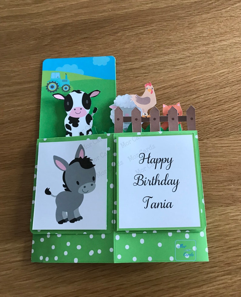 Personalised Farm Animal Pop up Box Card Handmade 3d - Etsy
