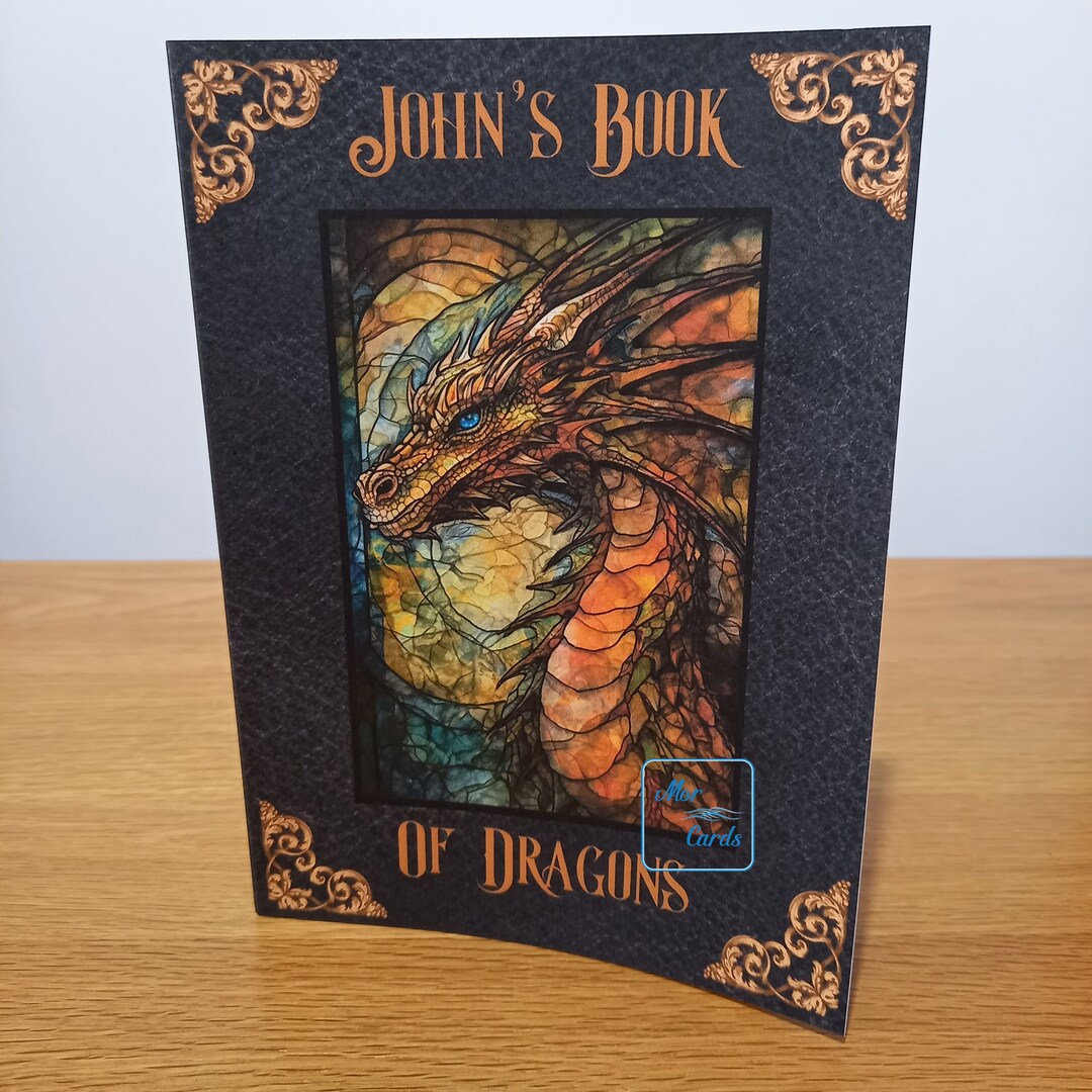 Personalised Book of Dragons Greetings Card Unique Birthday - Etsy