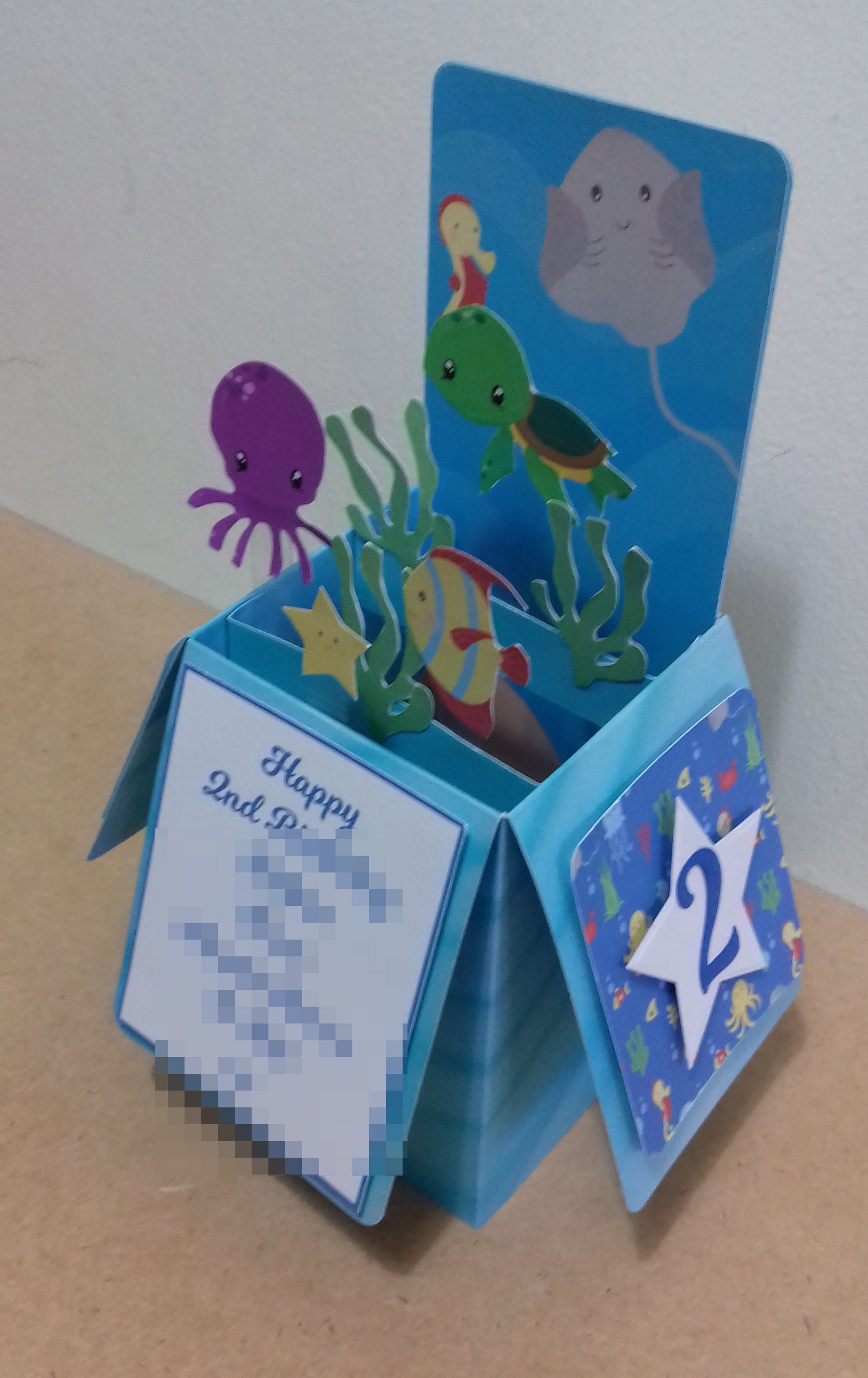 Handmade Personalised Under the Sea Pop up Box Card | Etsy