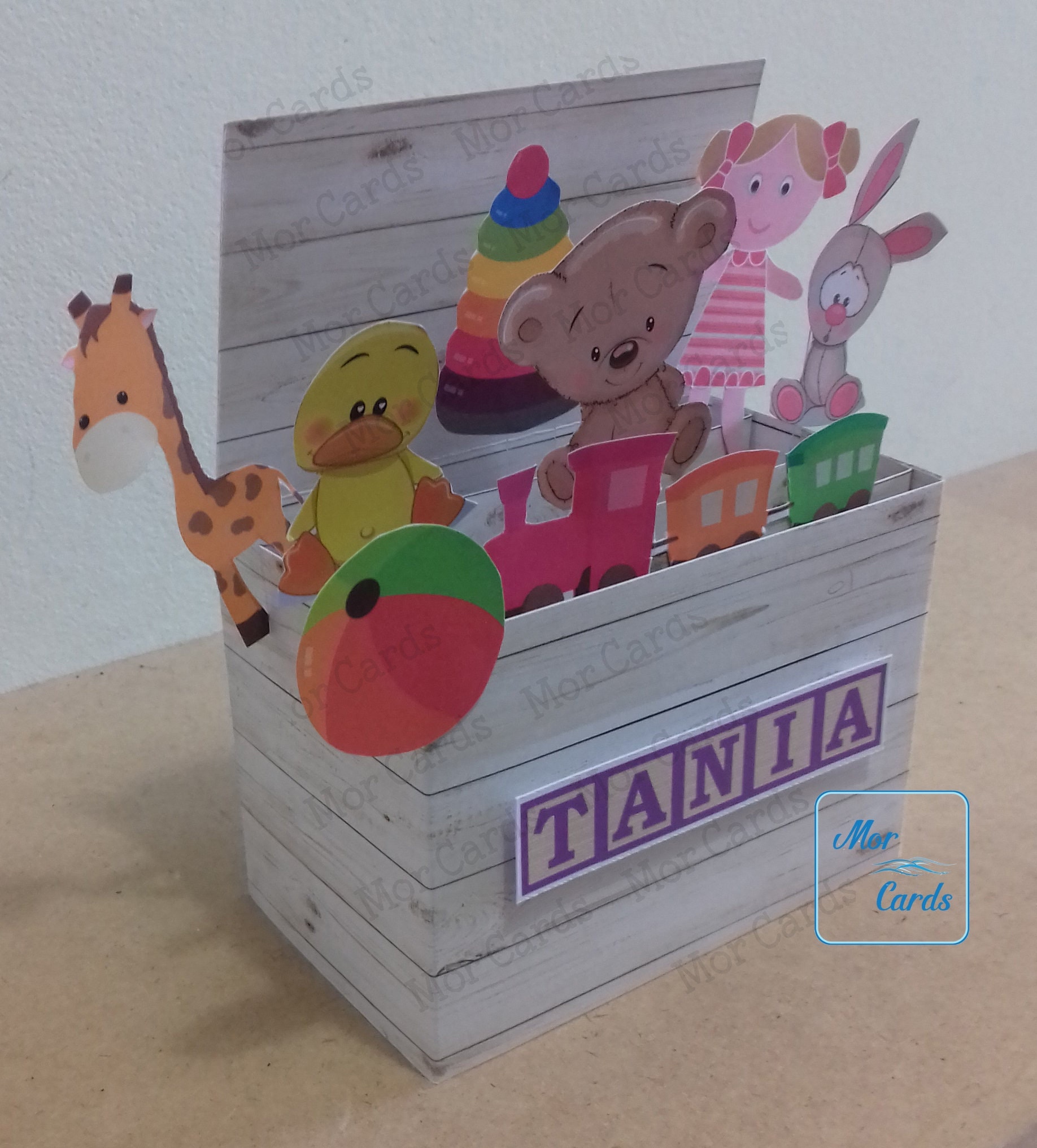Handmade Personalised Toy Box Pop up Box Card New Baby - Etsy