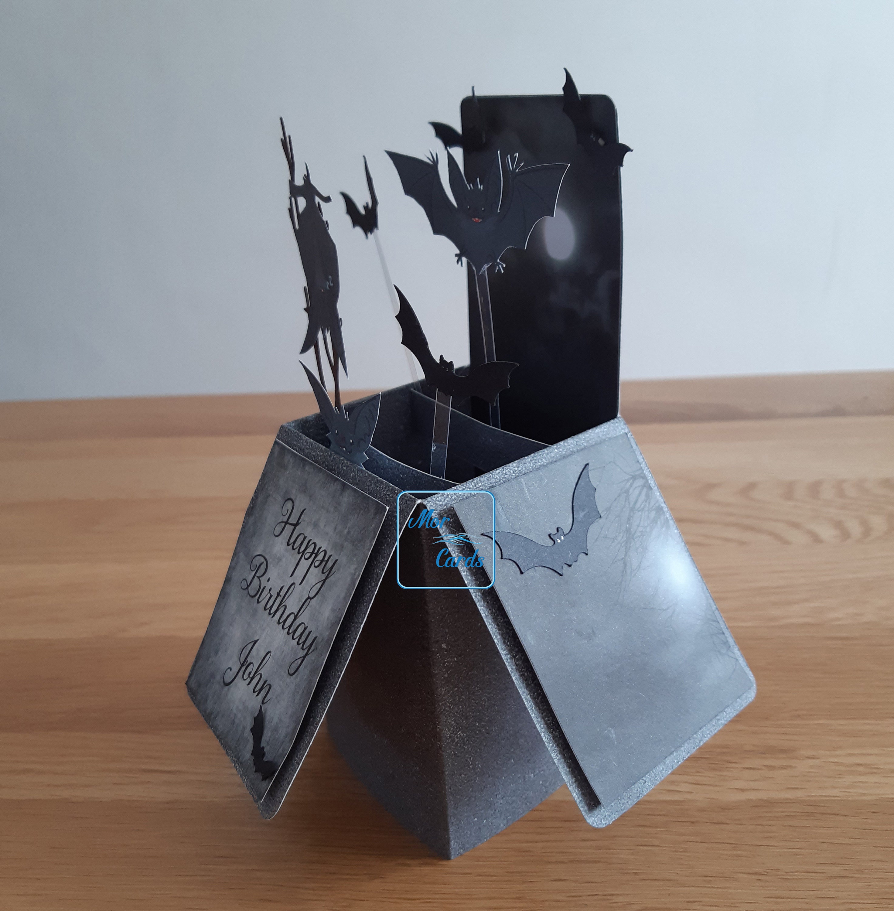 Personalised Vampire Bat Pop up Box Card 3d Birthday - Etsy UK