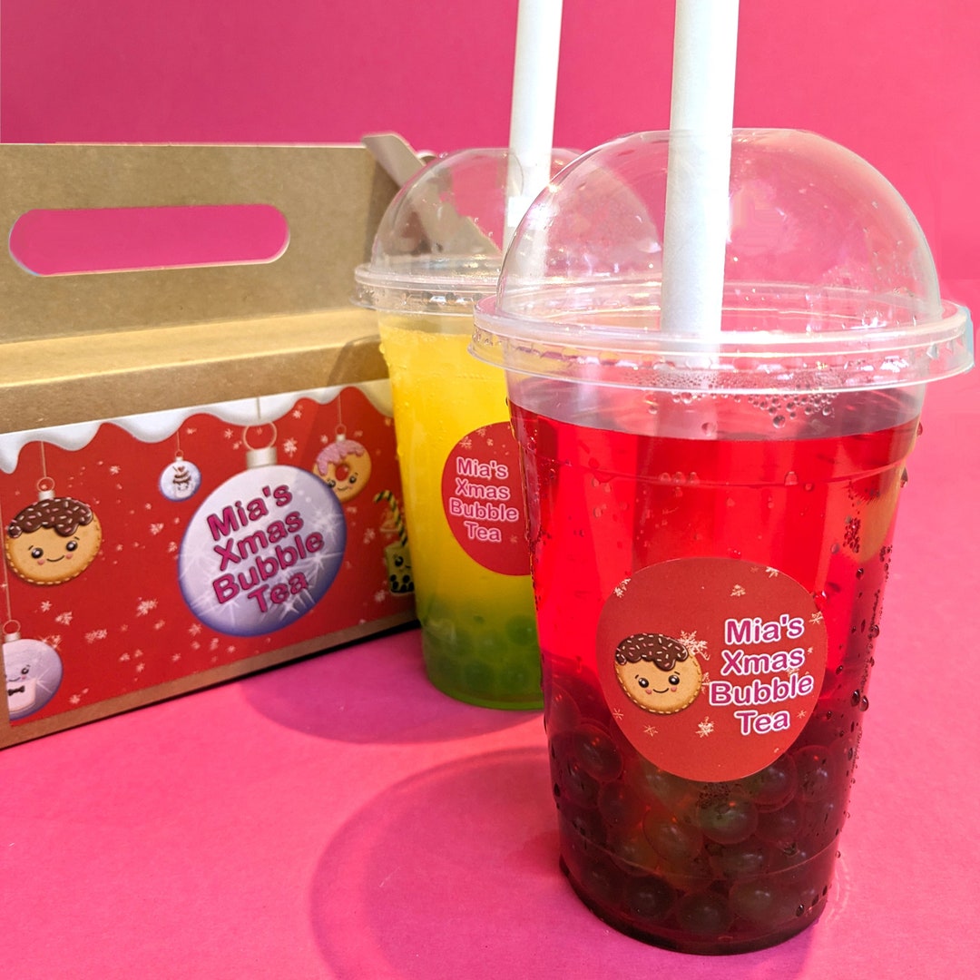 Personalised Christmas Bubble Tea Kit - Etsy UK