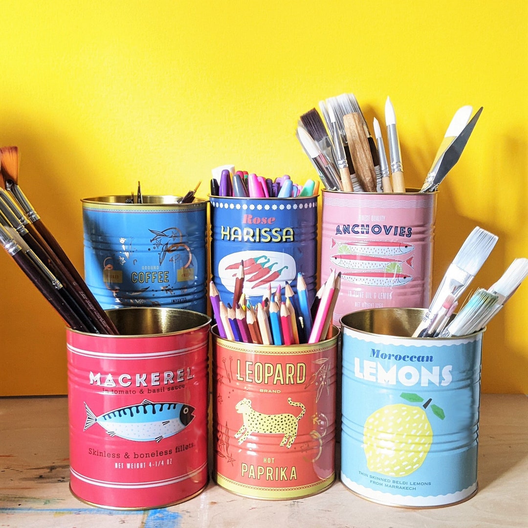 Set of Two Retro Storage Tins, Gift Retro Tin Cans. Storage for Home ...