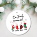 Custom Stocking Family Ceramic Ornament, Family of Four With Names ...