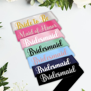 Bachelorette Sash, Bride to Be, Maid of Honor, Bridesmaid, Bachelorette ...
