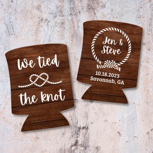 Custom Barnwood Can Coolers, We Tied the Knot, Rustic Outdoor Design ...