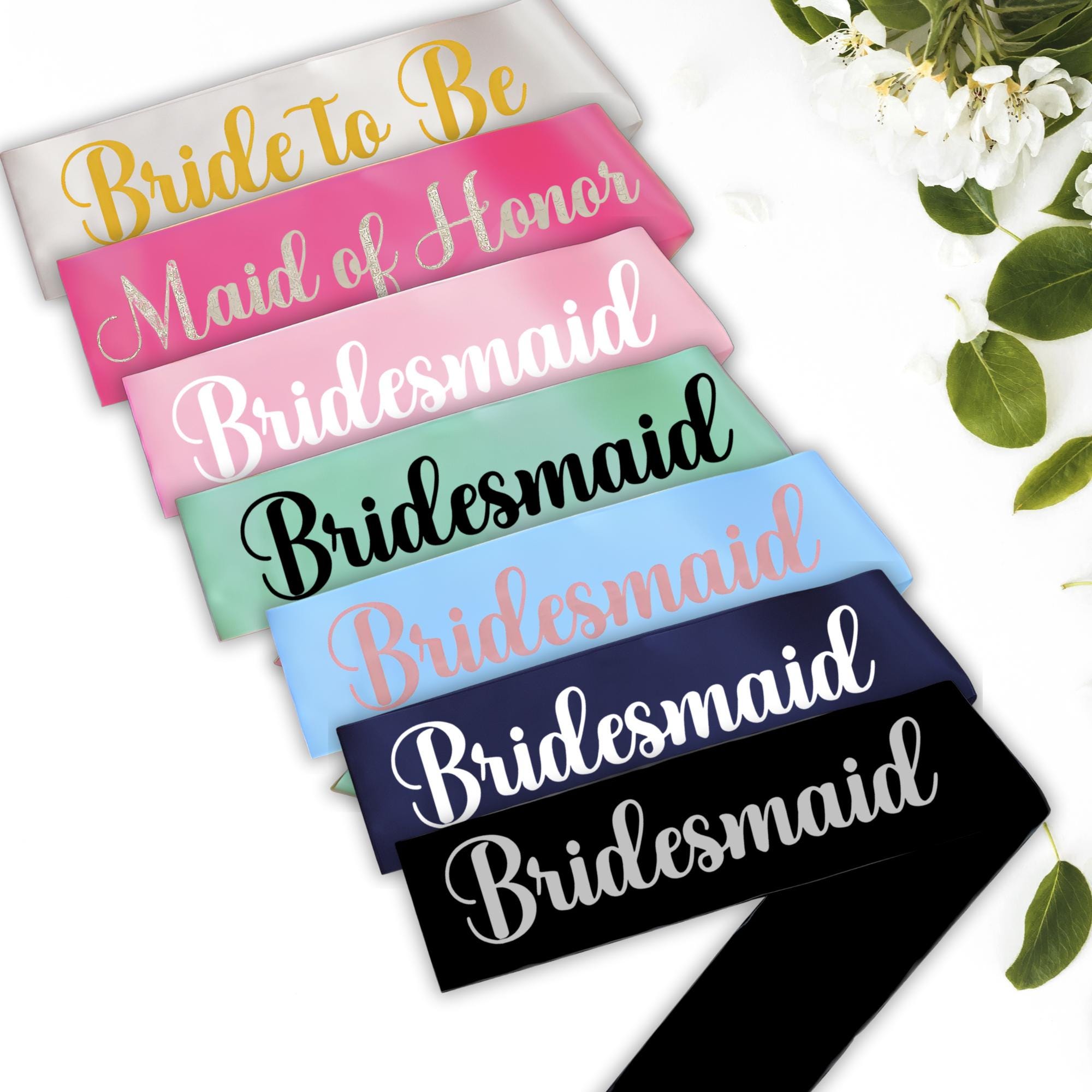 Bachelorette Sash, Bride to Be, Maid of Honor, Bridesmaid, Bachelorette ...